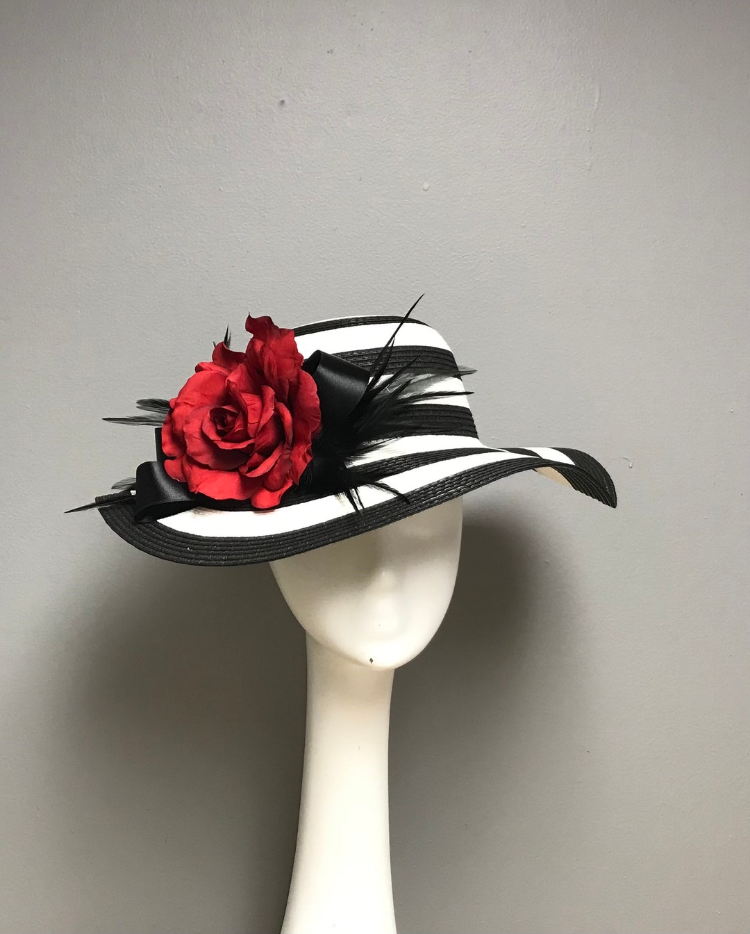 4 Brim Kentucky Derby Hat Horse Race Hat Bridal Shower Hat Church Hat Tea Party Hat Wedding Hat ...
