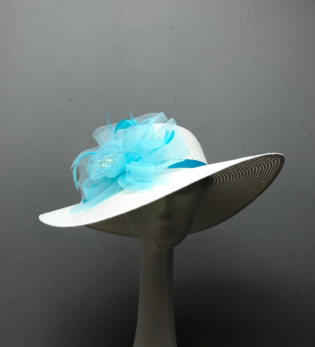 6 BRIM Kentucky Derby Hat Horse Race Hat Bridal Shower Hat Church Hat Tea Party Hat Wedding Hat ...