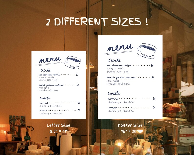 Printable Cafe Menu Templates - Editable Canva Design for Coffee Bar ...