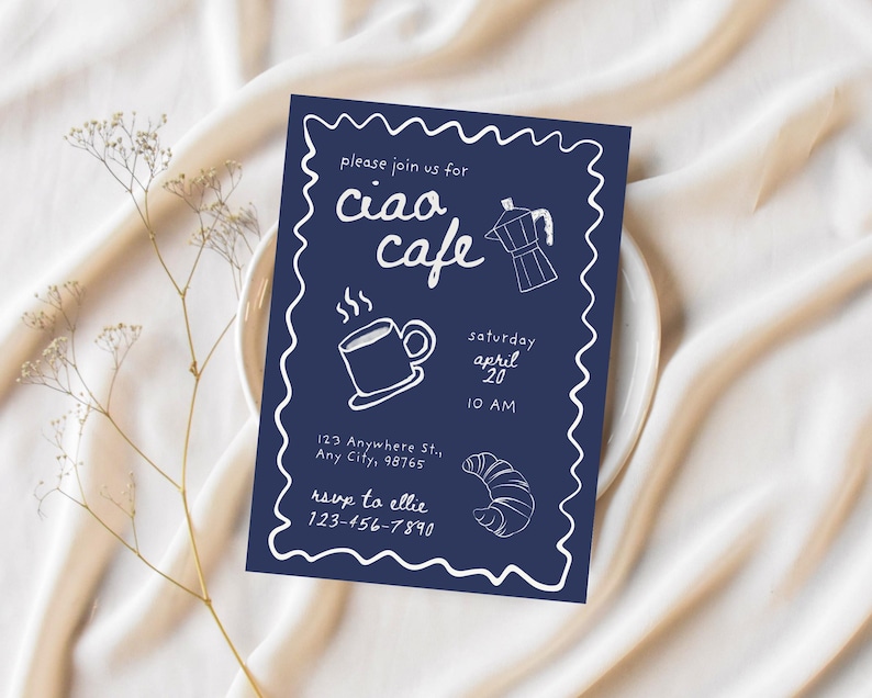 DIY Cafe Invitations - Editable Canva Templates for Printable or Mobile ...