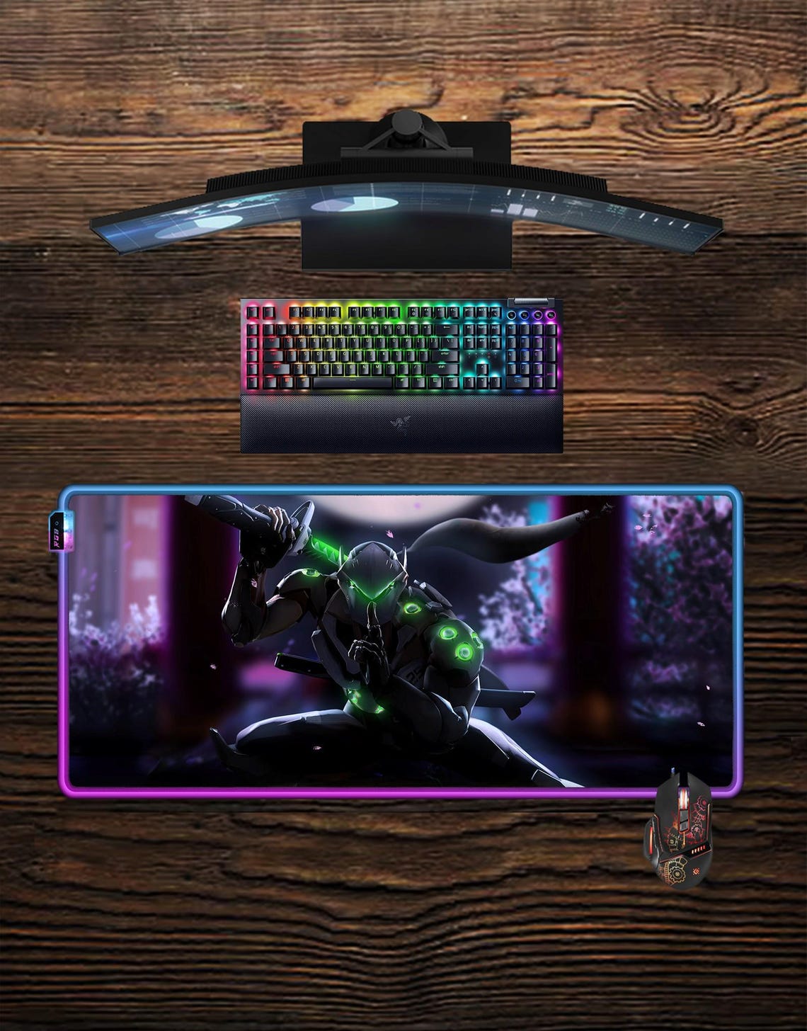 Overwatch Genji LED Mouse Pad: RGB Gaming Desk Mat - Etsy
