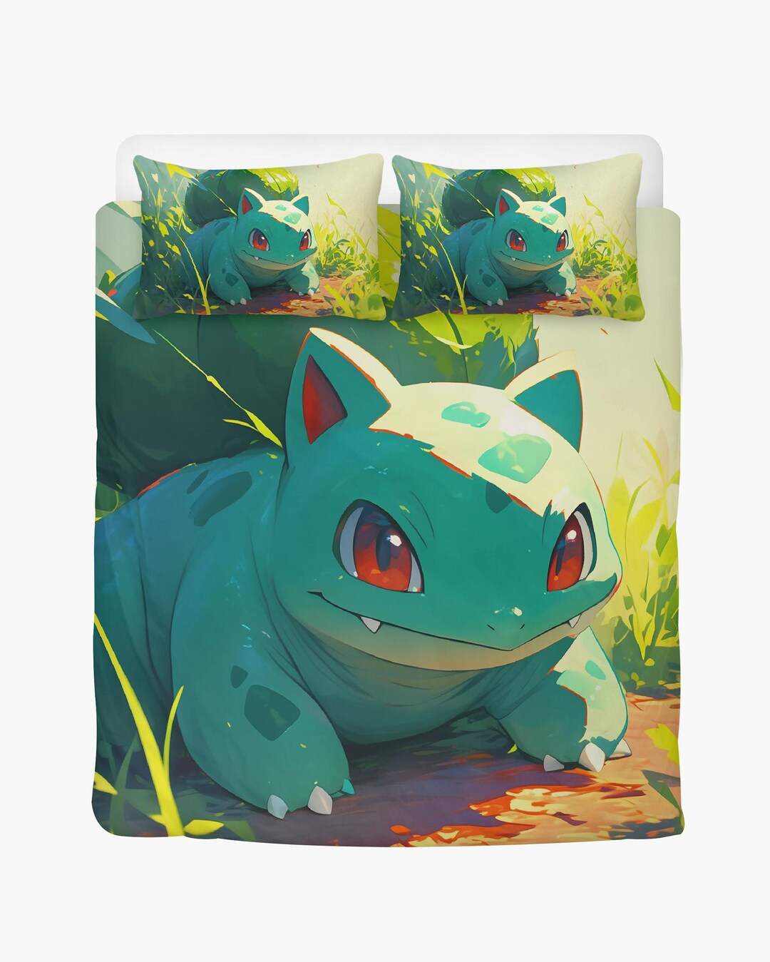 Pokemon Duvet Cover: Bulbasaur Custom Bedding Set, 2 Pillowcases ...