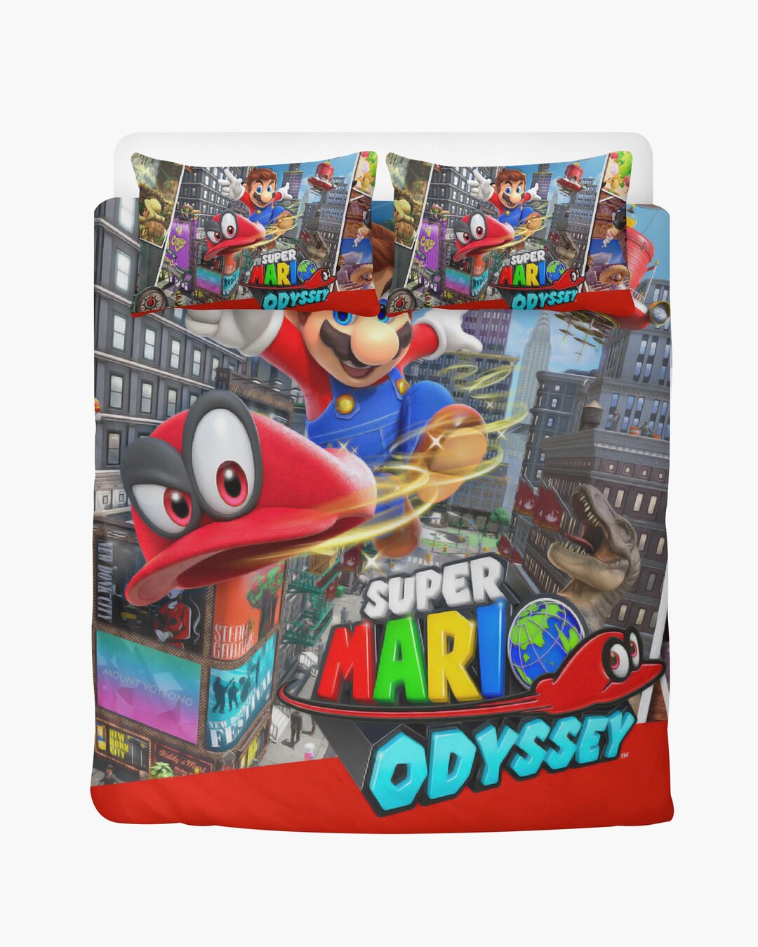 Super Mario Odyssey Duvet Cover: Custom Bedding Set, 2 Pillowcases ...