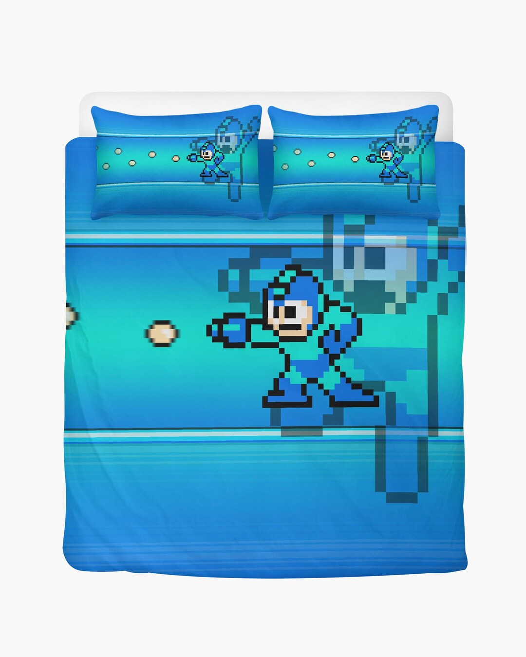Mega Man Duvet Cover: Custom Bedding Set, 2 Pillowcases + Quilt Cover ...