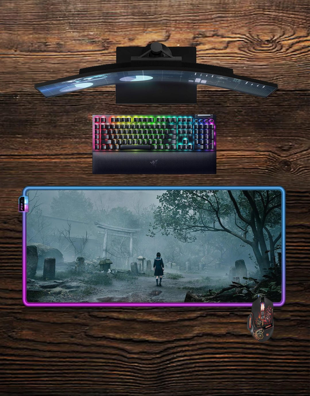 Silent Hill F LED Mouse Pad - Video Game RGB Gaming Desk Mat - Etsy