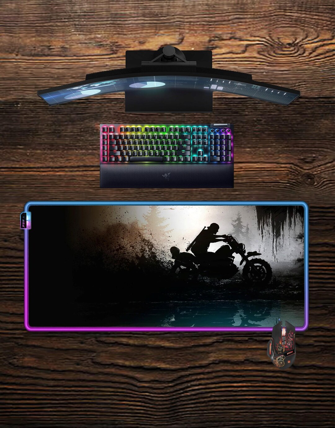 Days Gone LED Mouse Pad: RGB Gaming Desk Mat - Etsy