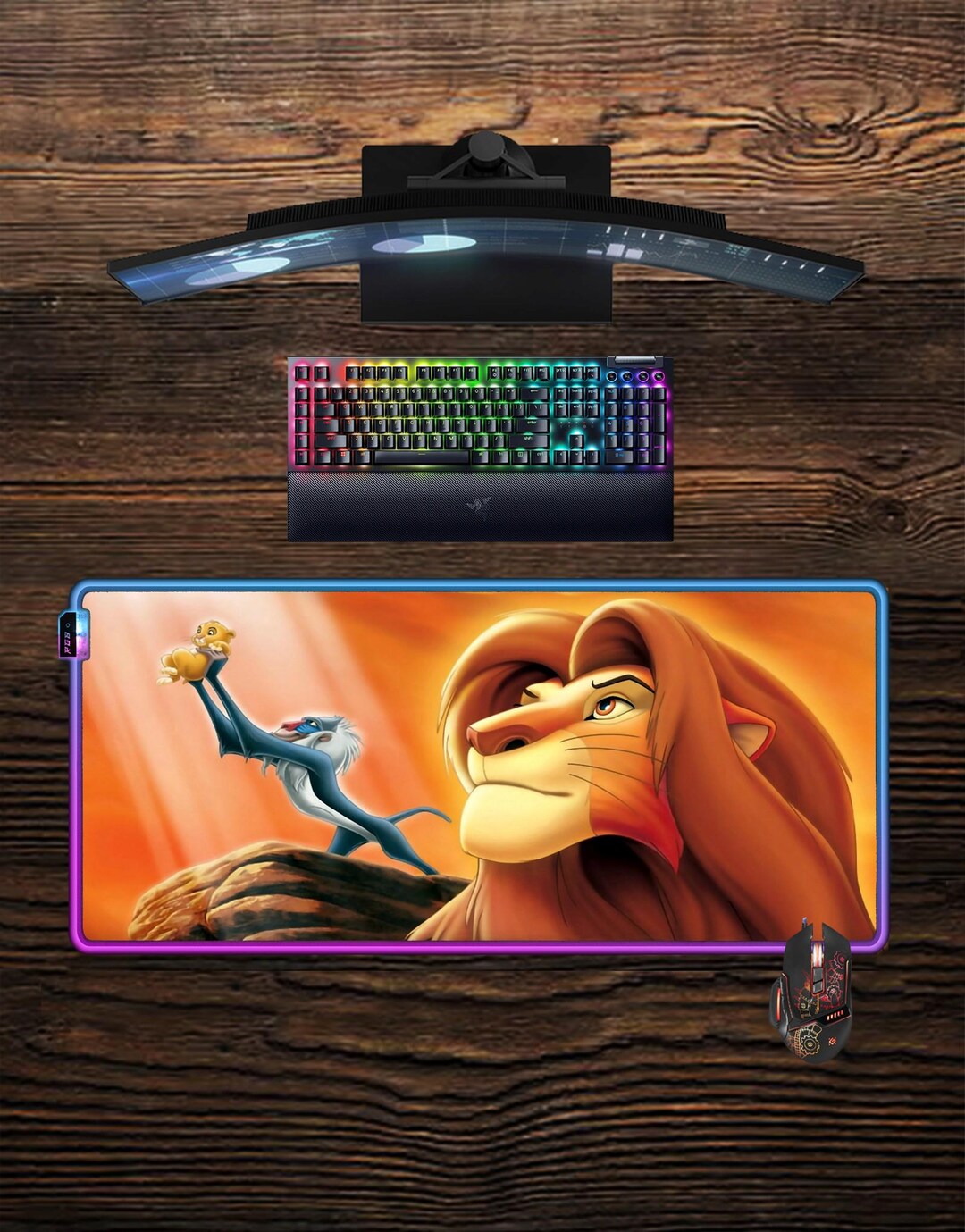 Lion King LED Mouse Pad: Simba RGB Gaming Desk Mat - Etsy Australia