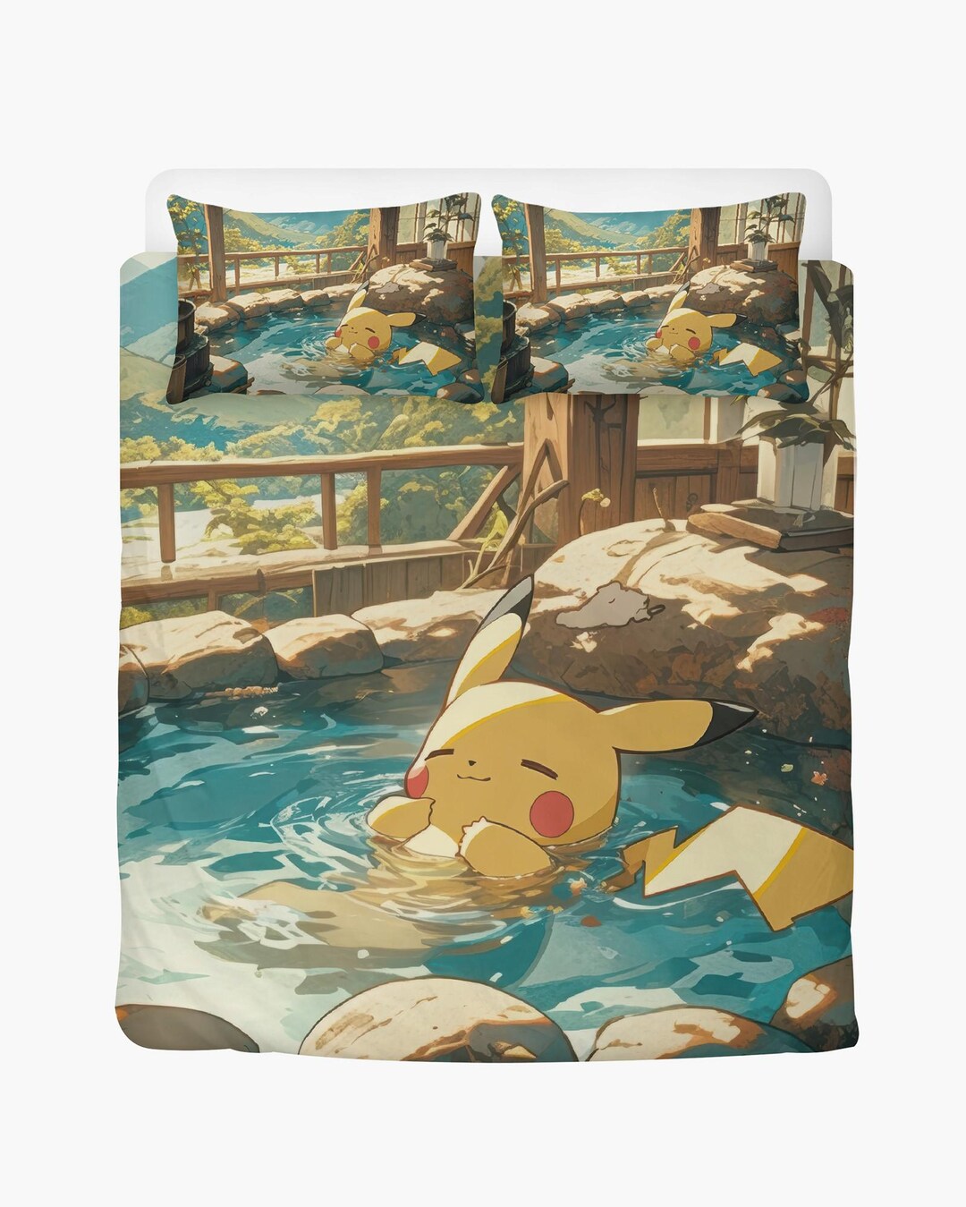 Pokemon Duvet Cover: Pikachu Custom Bedding Set, 2 Pillowcases + Quilt ...