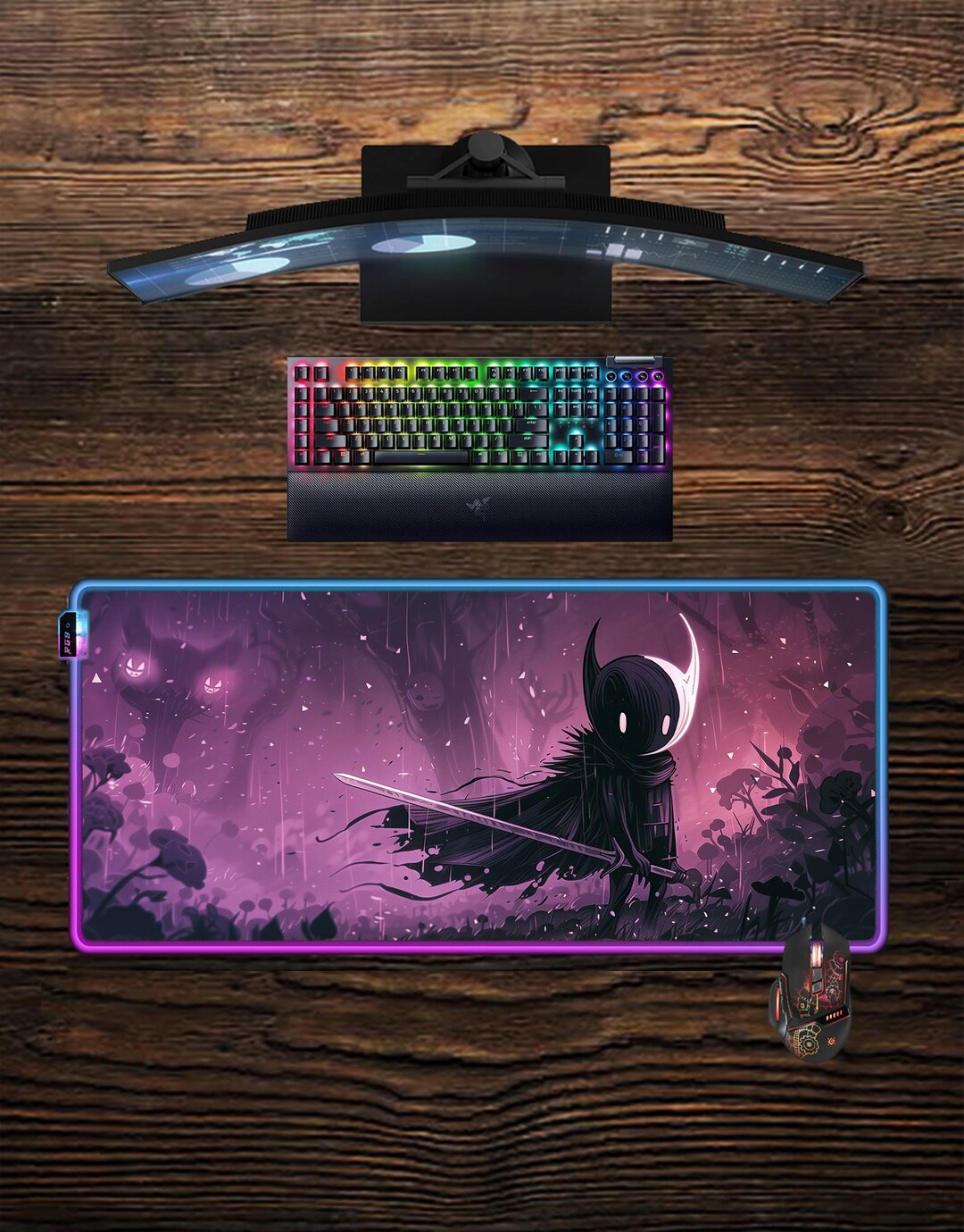 Hollow Knight LED Mouse Pad: RGB Gaming Desk Mat - Etsy