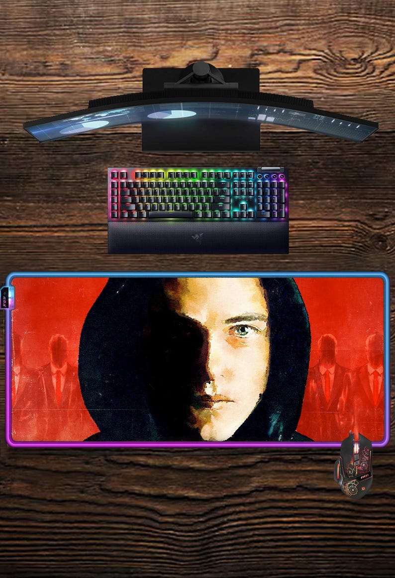 Mr. Robot LED Mouse Mat, Rgb Gaming Mouse Pad - Etsy