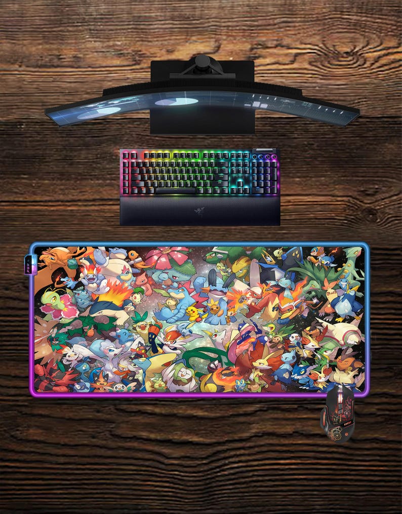 Pokemon LED Mouse Pad: Pikachu, Charizard, Squirtle, Bulbasaur, Eevee ...