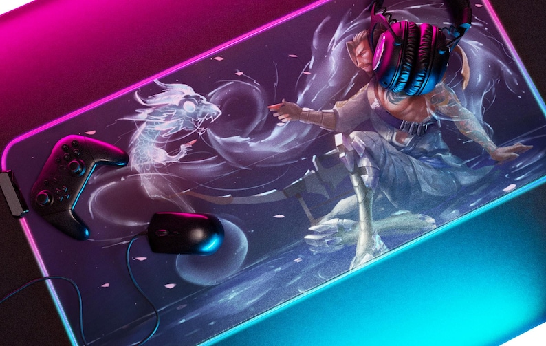 Overwatch Hanzo LED Mouse Pad: RGB Gaming Desk Mat - Etsy
