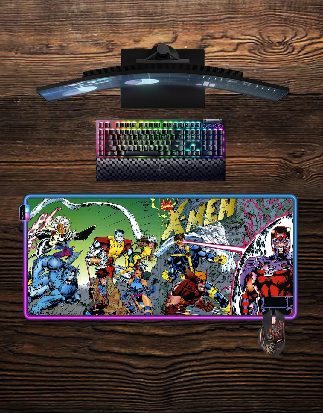 X-men LED Mouse Pad: Wolverine, Cyclops, Magneto, Storm RGB Gaming Desk ...