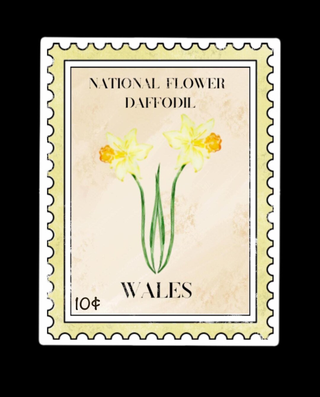 Wales National Flower Stamp Sticker - Etsy