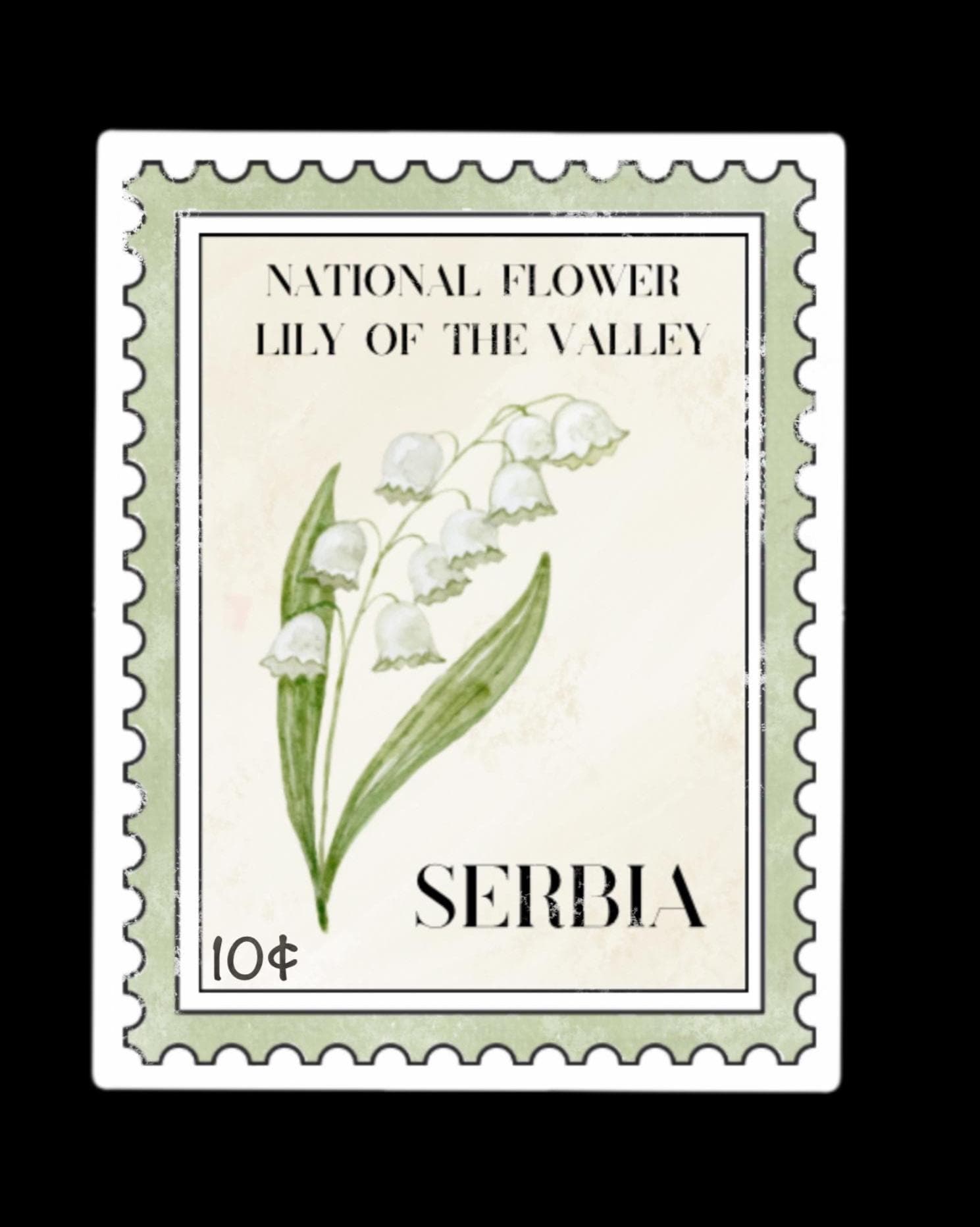 Serbia National Flower Stamp Sticker - Etsy