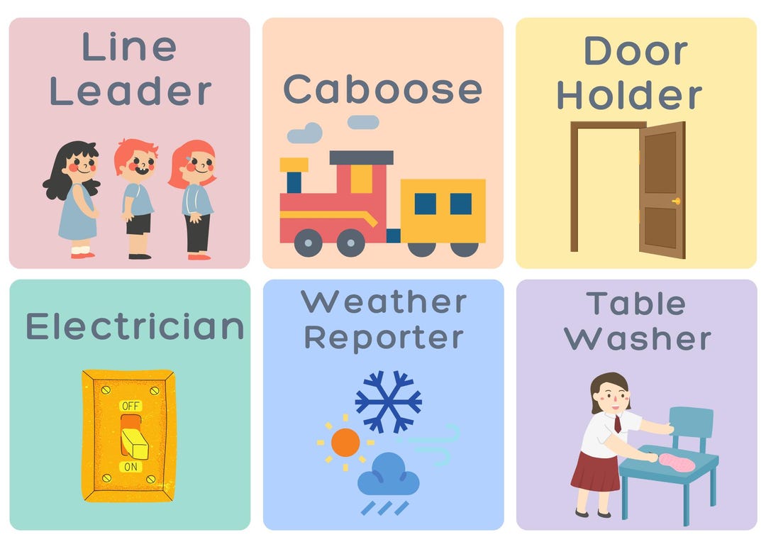 Classroom Job Cards: Illustrated Learning - Etsy