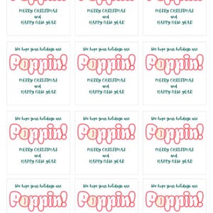 Poppin' Christmas Gift Tag: Printable Holiday Treat Tags (digital ...