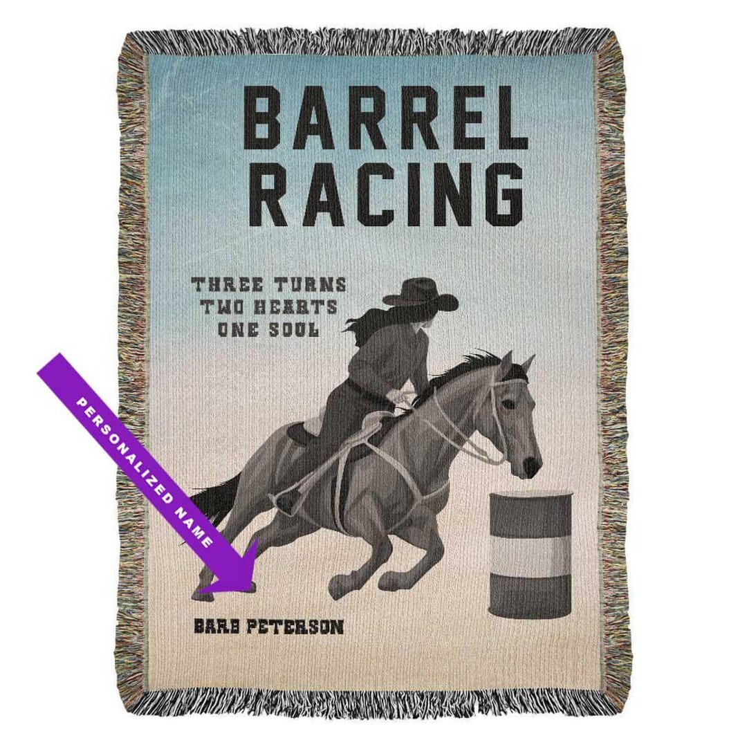 Personalized Barrel Racing Woven Blanket Cowgirl Gift Custom Throw - Etsy