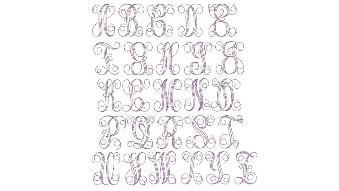 Floss Stitch Monogram Font PES Only 3,4 and 5 Inch - Etsy