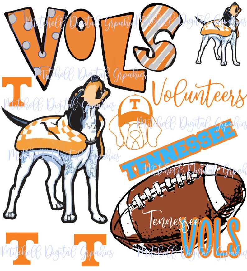 Tennessee Vols PNG TN Vols PNG Tennessee Volunteers Ganged Sheet - Etsy