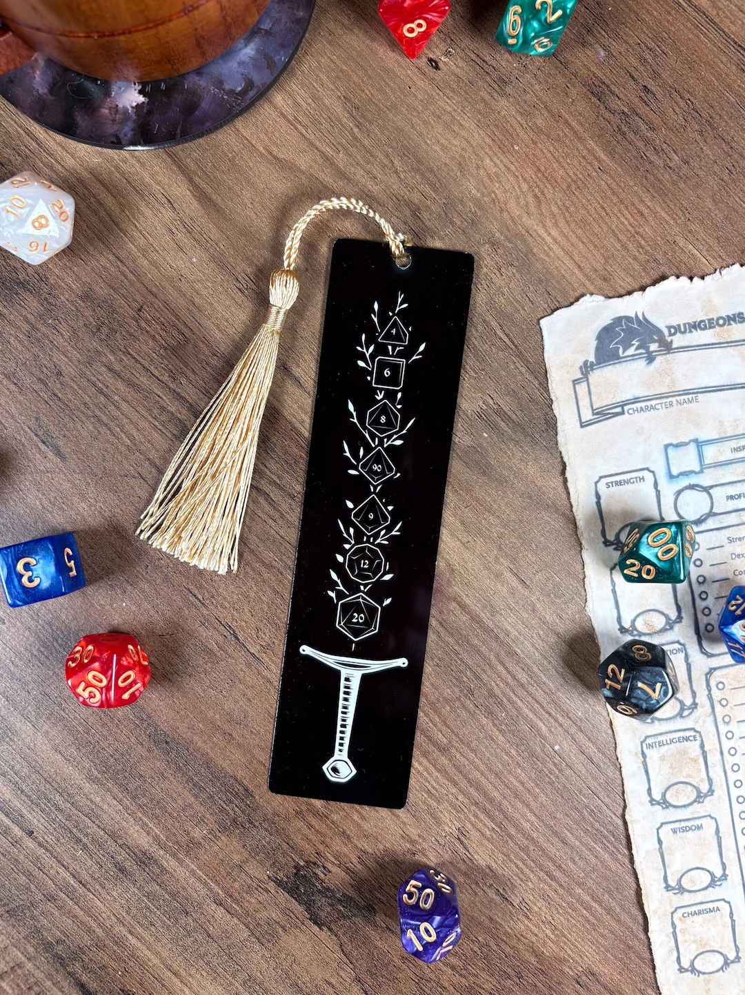 Dnd Dice Sword Bookmark – Fantasy Metal RPG Bookmark With Tassel for ...