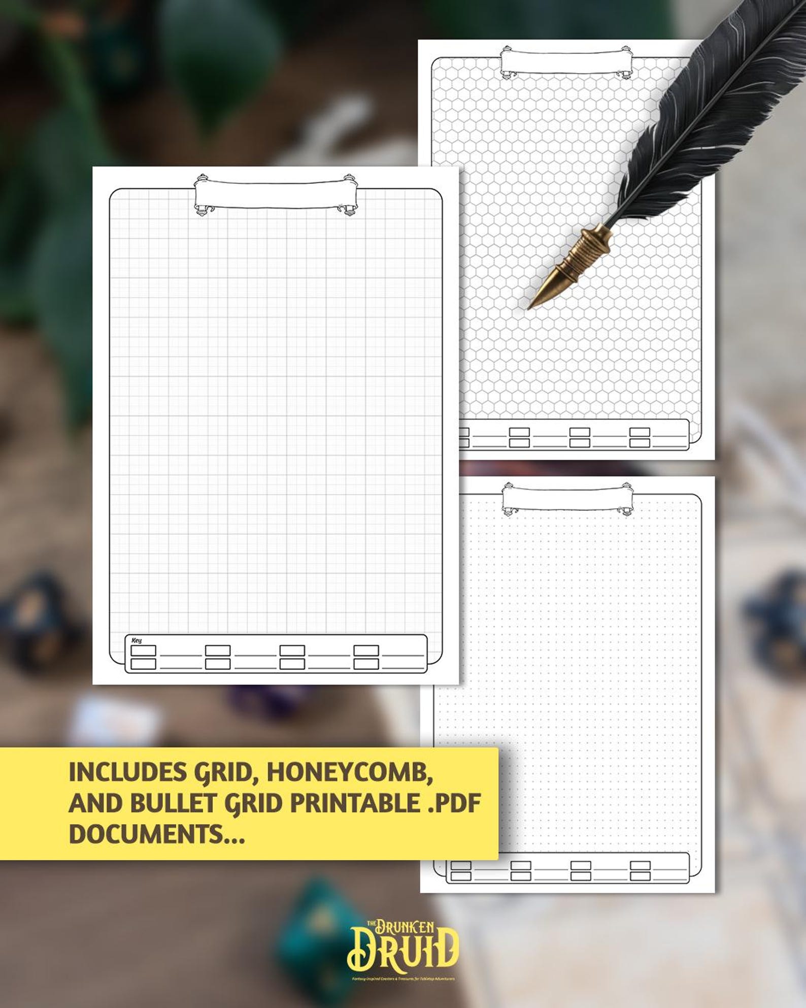 Dnd Map Grid Templates | Square, Hex, Dot | Digital Download - Etsy