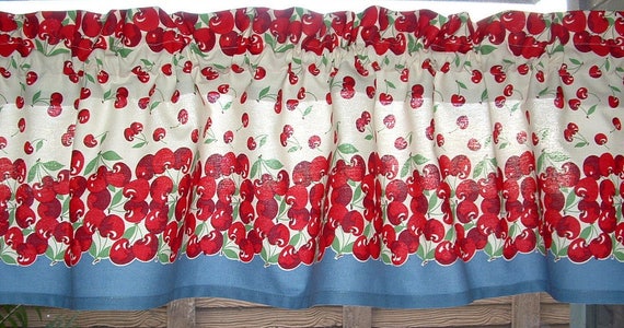 Home & Living Curtains & Window Treatments RETRO CHERRIES Valance ...