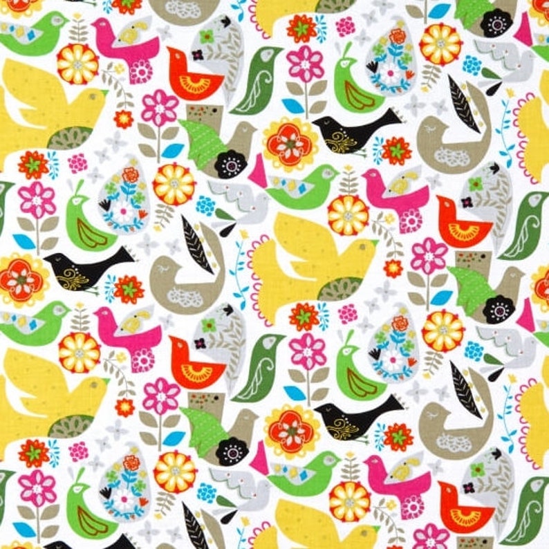 FIESTA BIRDS Valance or Panel Cotton 40 X 18 Window - Etsy