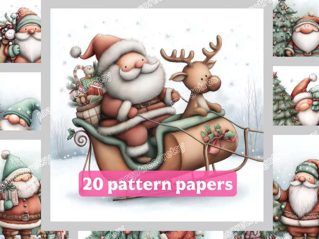 Santa Claus Christmas Nature 20 Images JPG 300dpi Clipart Digital ...