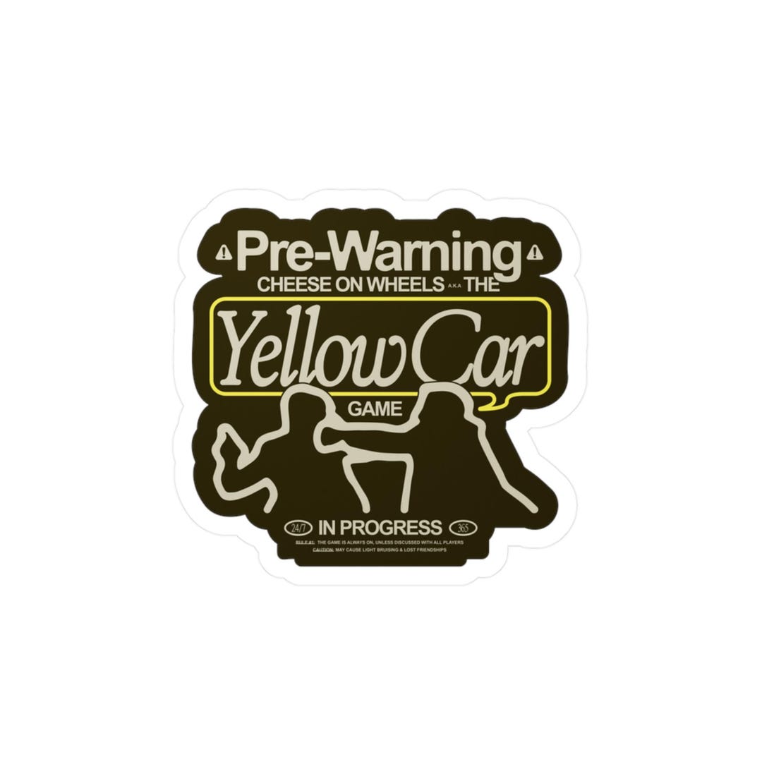 Yellow Car Game (cheese on Wheels) Sticker - Etsy