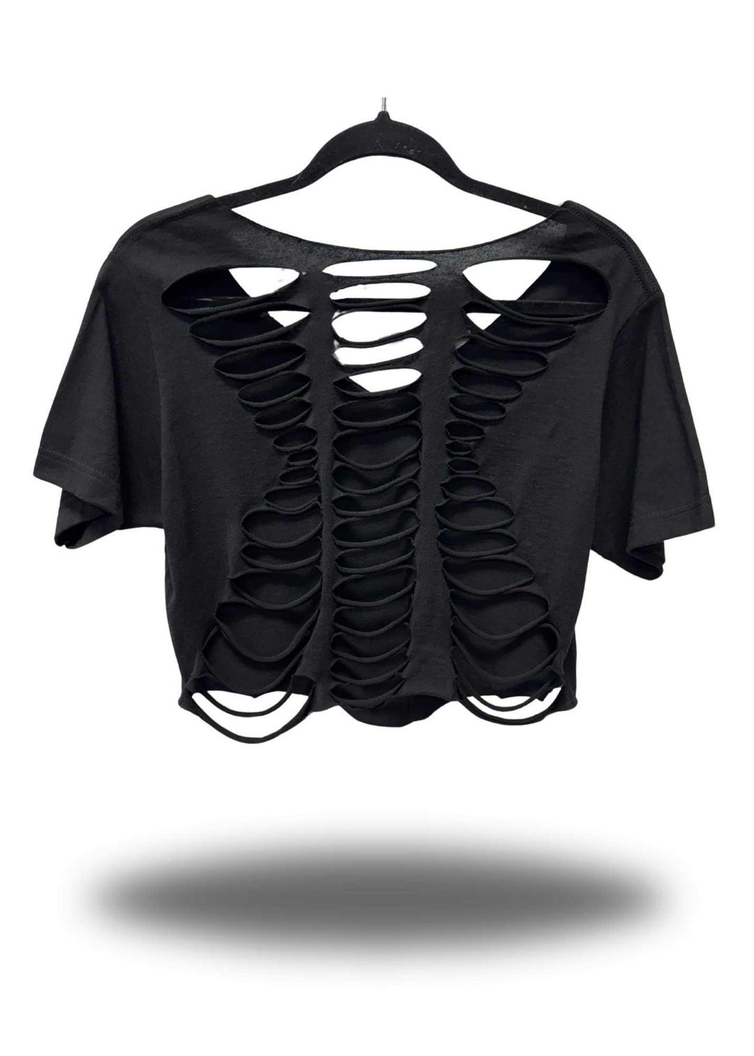ROAD RASH V CUT Black Crop Top - Etsy