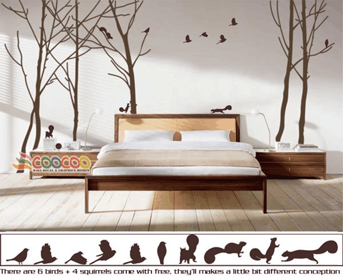 Tree Wall Decal Forest Vinyl Sticker Large Nursery Wall Decal | Etsy