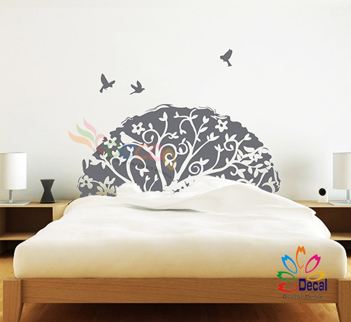 Headboard Decal Tree Branches Wall Sticker King Queen Full | Etsy