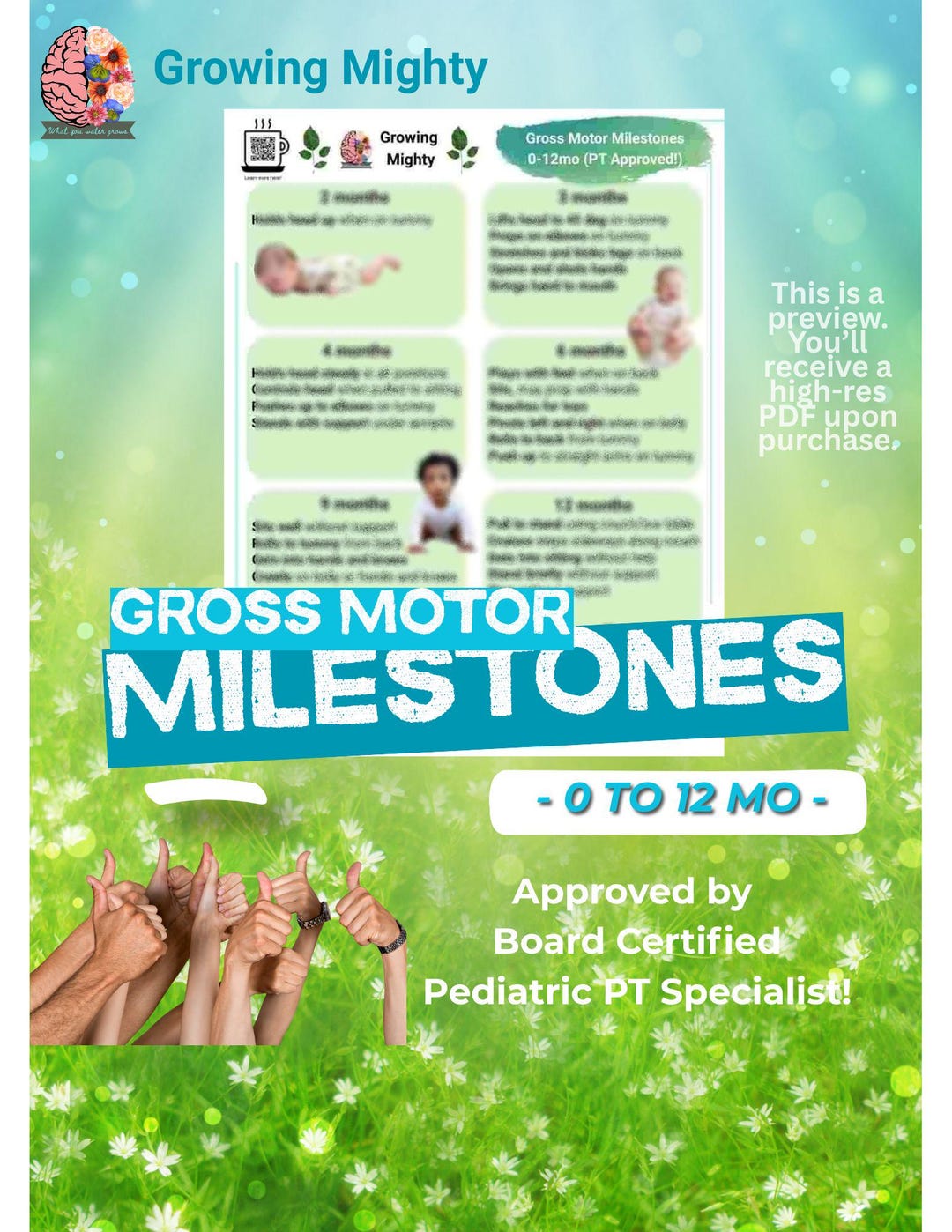 Gross Motor Milestones Chart (0–12mo) | Infant Development Tracker ...
