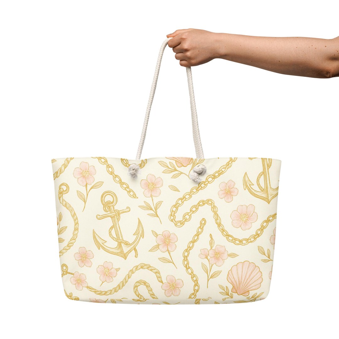Floral Nautical Rope Handle Oversized Weekender Bag in Ella Print - Etsy