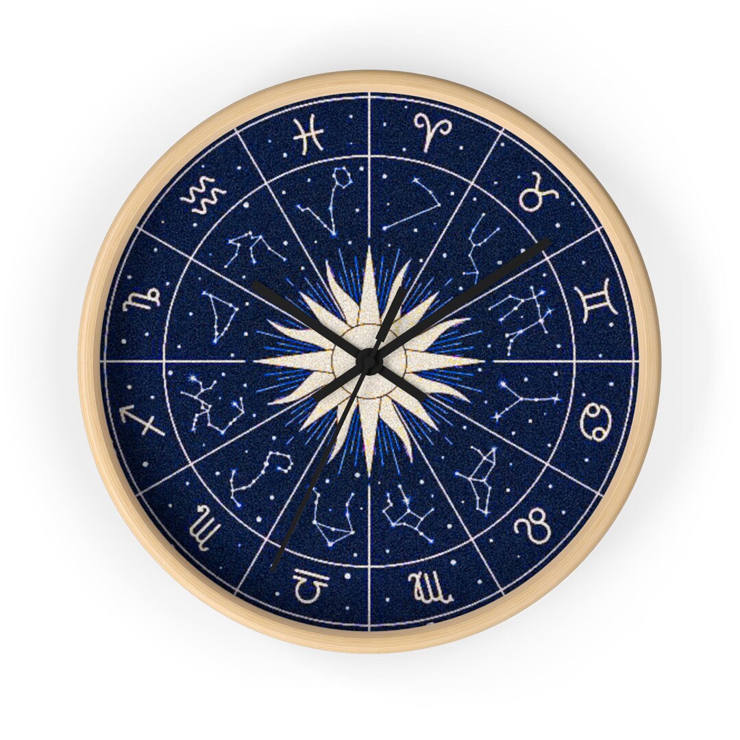 Astrology Wall Clock, Zodiac Sign Clock, Celestial Home Decor ...