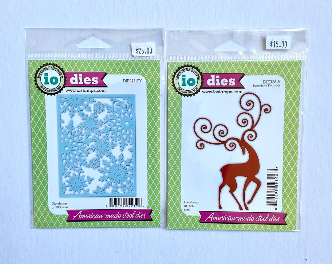 Snowflake Background & Reindeer Die Set - Impression Obsession ...