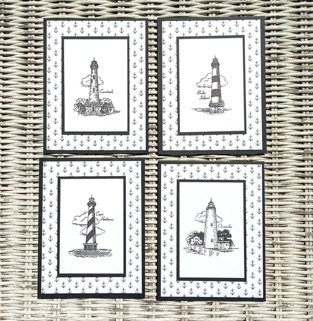 Outer Banks Lighthouse Cards Ocracoke Hatteras Bodie - Etsy