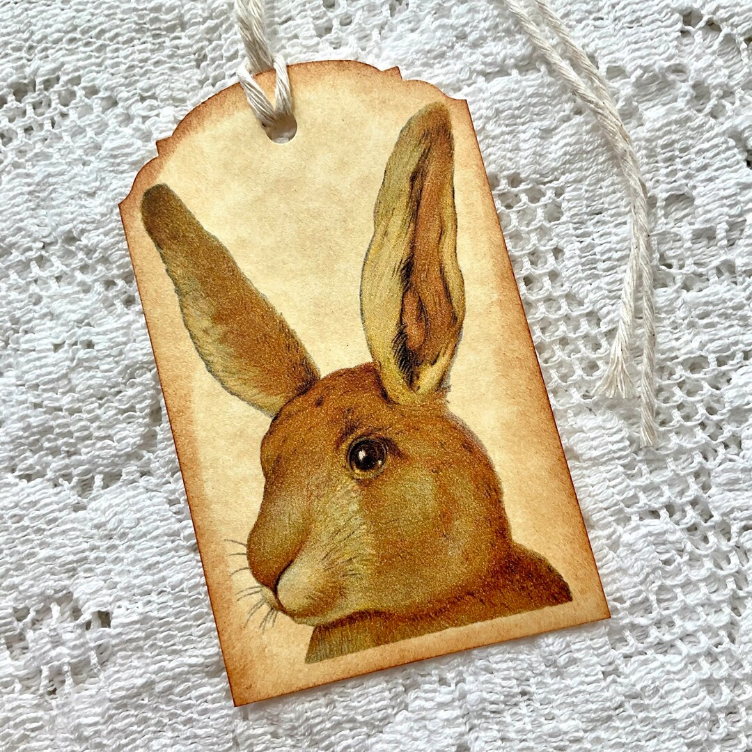 Bunny Tags, Easter Tags, Vintage Rabbit Tags, 12 - Etsy
