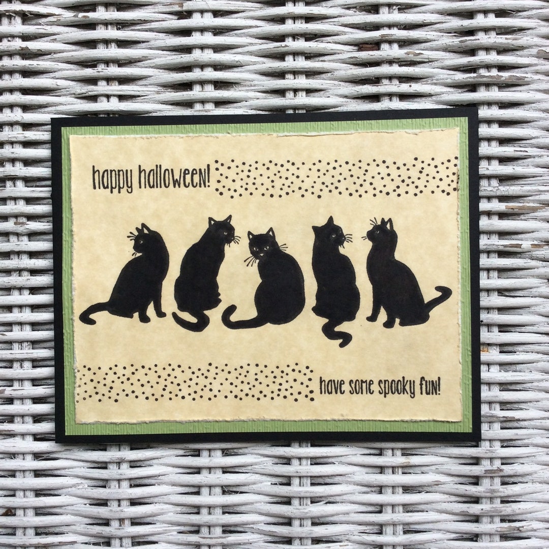 Black Cat Halloween Card: Spooky Fun Greeting - Etsy
