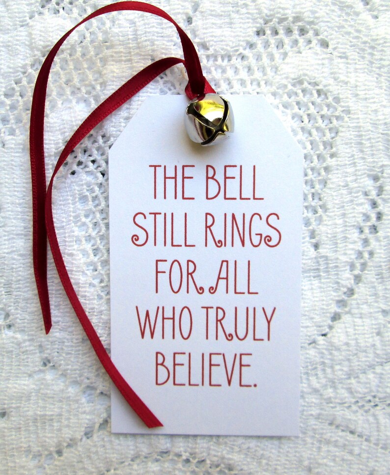 Polar Express Bell Tags Christmas Tags Book Quote Tags 12 | Etsy
