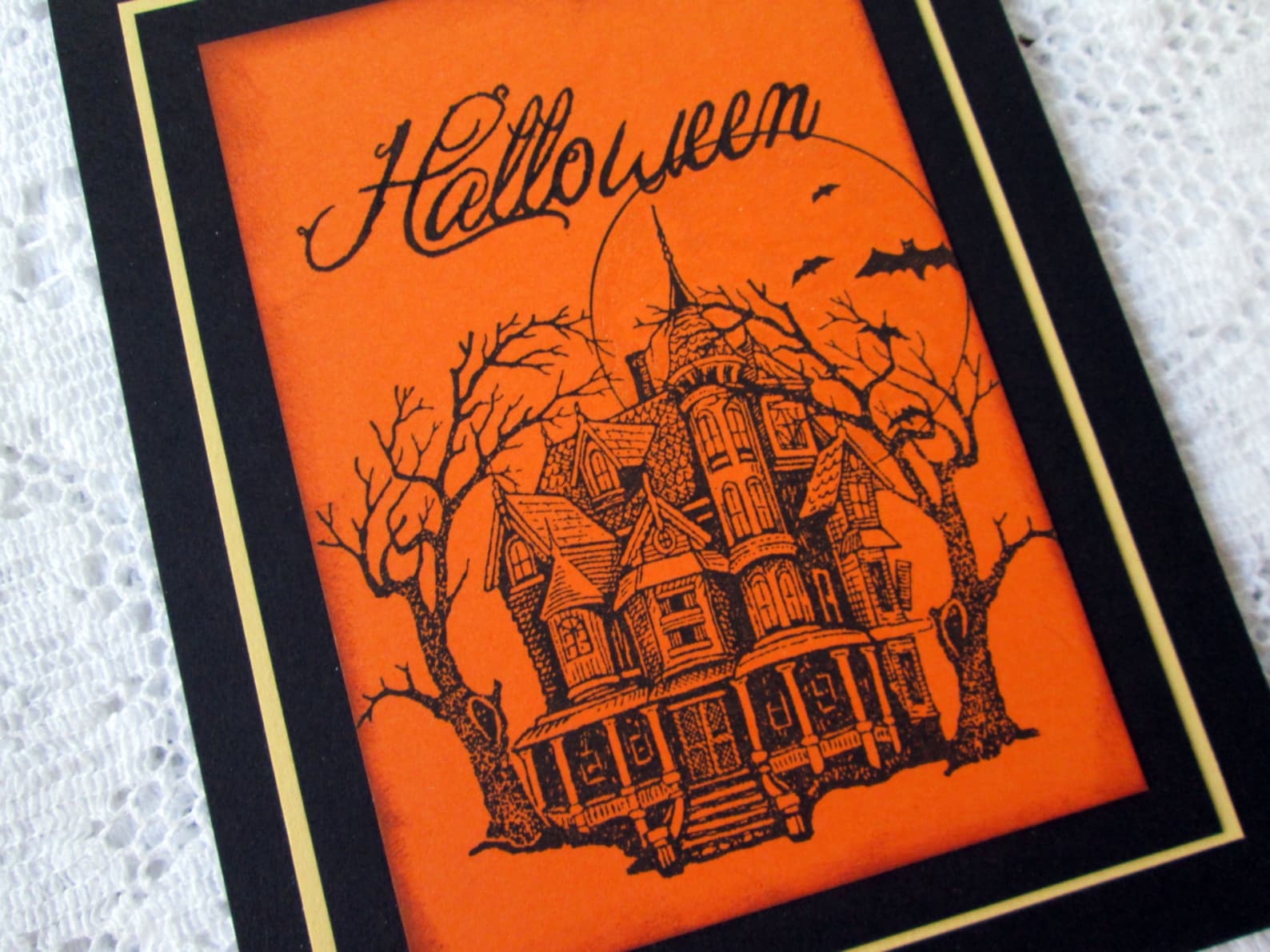 Haunted House Card Halloween Greeting Card Haunted House - Etsy