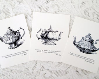 Tea Notecards. Teacups. Stationery. Set of 4. Tea Time. Cuppa. - Etsy
