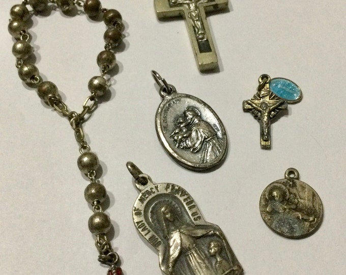 Lot of 6 Antique Vintage Catholic Religious Holy Medals ~ Our Lady of ...
