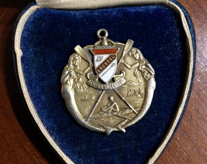 RARE Large Antique Vintage Sterling Silver Medallion Medal ~ MERMAIDS ...