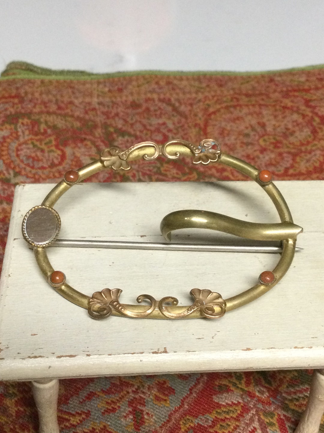 Victorian Edwardian Antique Art Nouveau Brass Sash Cape Buckle - Etsy