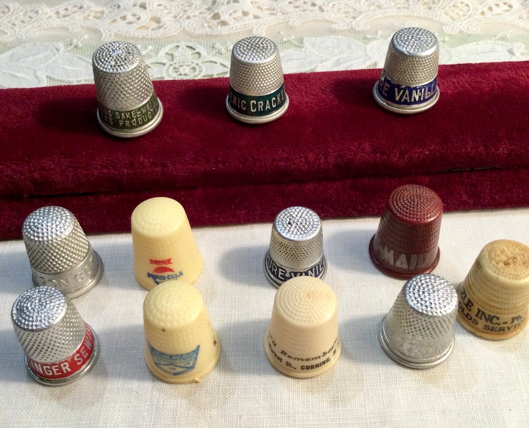 Antique & Vintage Sewing Thimble Lot of 12 Plastic and Aluminum ...