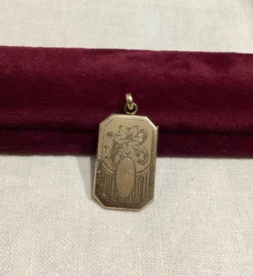 Antique Victorian Edwardian Gold Filled Photo Locket Rectangular With ...