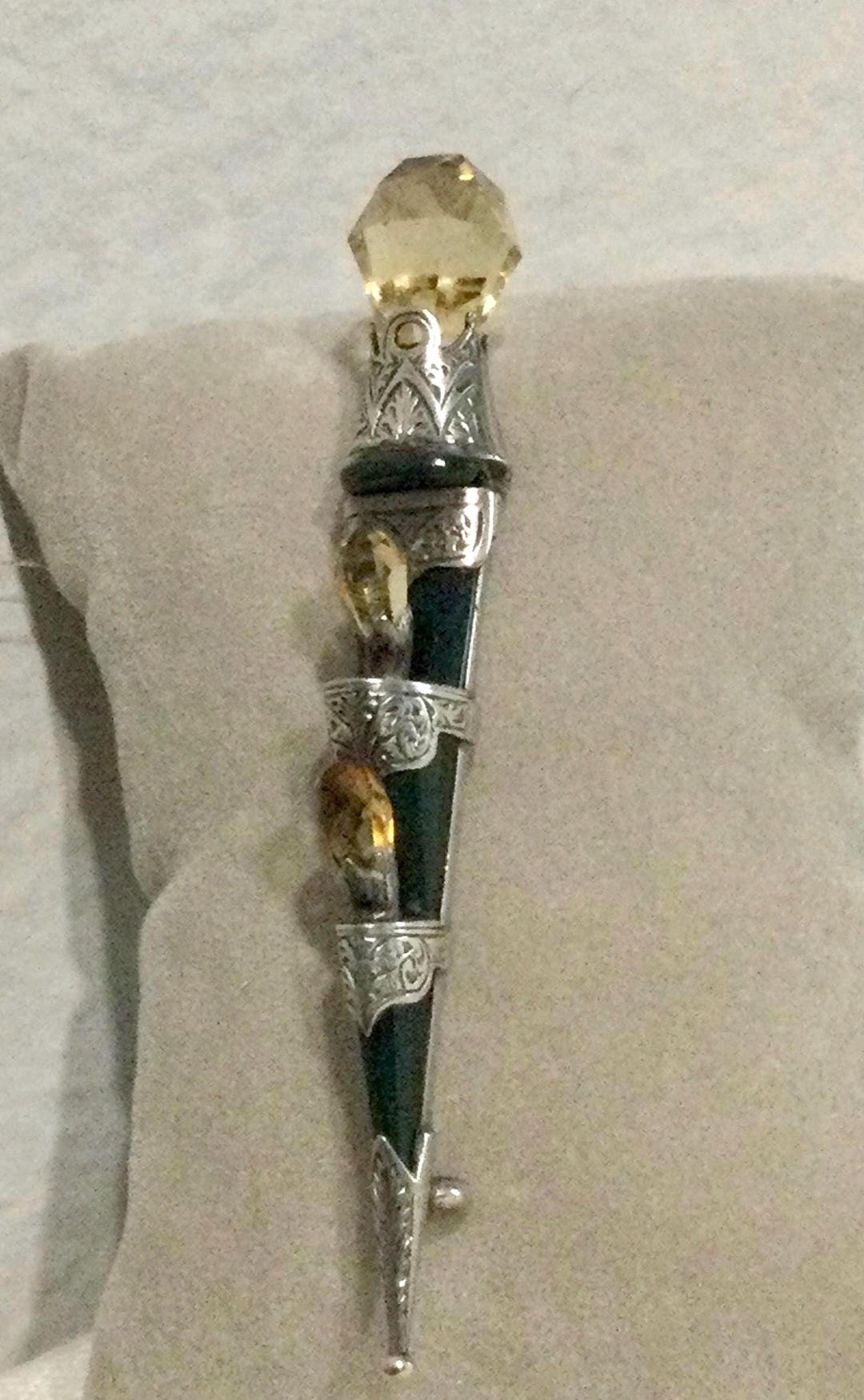 Antique Vintage Scottish Silver Dirk Kilt Pin Brooch ~ Cairngorm ...