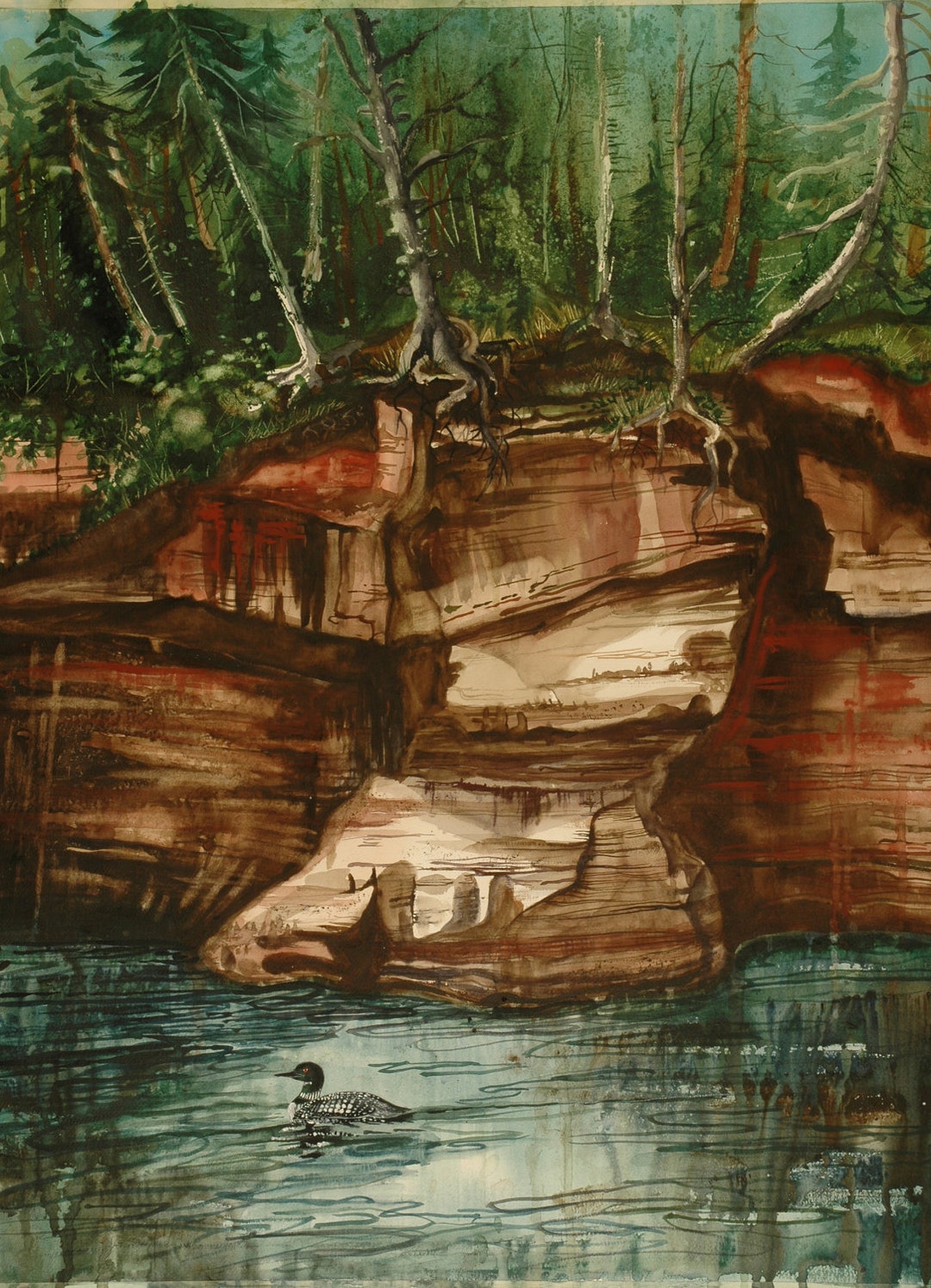 Pictured Rocks Loon Munising,mi. - Etsy